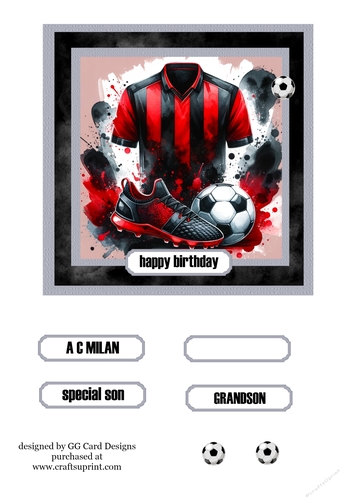 Football topper A C Milan - CUP1281826_3315 | Craftsuprint