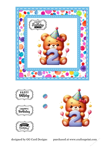 2nd Birthday Bear - CUP1283424_3315 | Craftsuprint