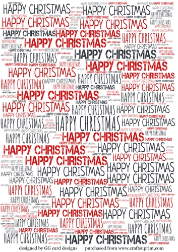 Happy Christmas word bp red - CUP1290712_3315 | Craftsuprint