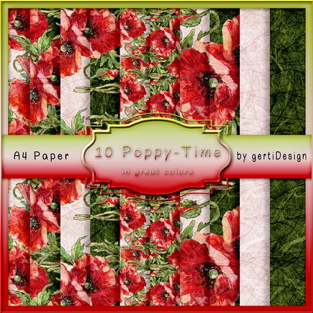 A4 Poppy Backgroundpaper 104 - CUP592790_2166 | Craftsuprint