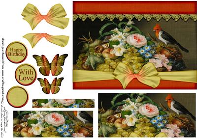 Cardtopper Flowers and Bird 305 - CUP617114_2166 | Craftsuprint