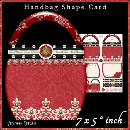 Handbag Shape Card Kit Red 121 - CUP631757_2166 | Craftsuprint