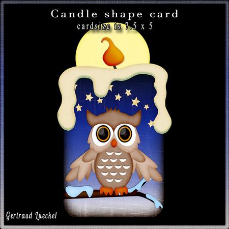 Candle Shape Card Owl 688 - CUP649088_2166 | Craftsuprint