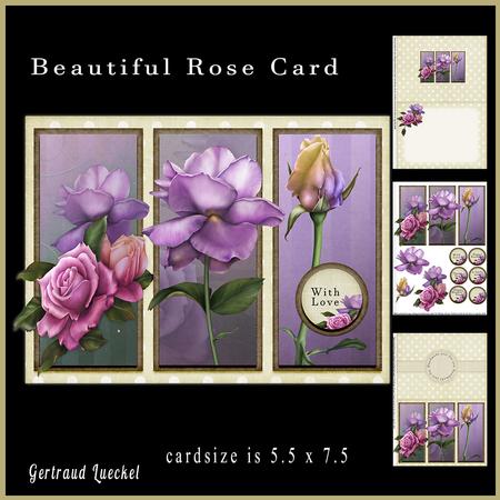 Beautiful Purple Roses Card 860 - CUP679609_2166 | Craftsuprint