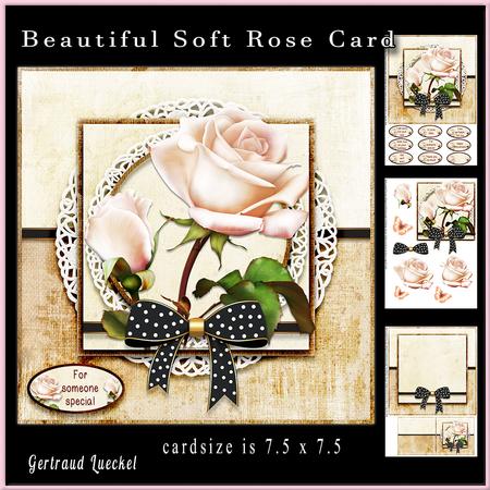 Beautiful Soft Rose Cardtopper 870 - CUP681057_2166 | Craftsuprint