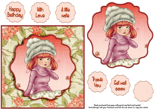Card Topper Cute Girl 116 - CUP715859_2166 | Craftsuprint