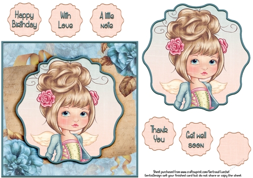 Card Topper Beautiful Girl 117 - CUP715860_2166 | Craftsuprint