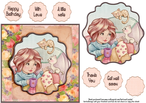 Card Topper Cute Girl 118 - CUP715862_2166 | Craftsuprint