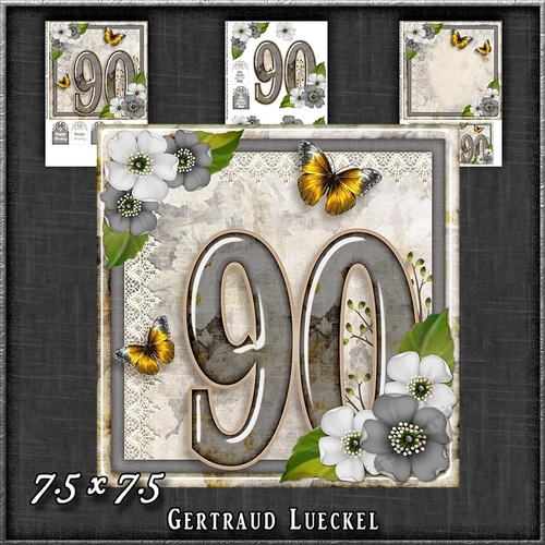 Vintage Birthday 90th Card Topper Kit 1192 - CUP769047_2166 | Craftsuprint