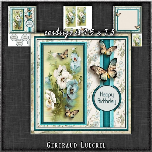 Vintage Card Topper Blue Fantasy 1267 - CUP785490_2166 | Craftsuprint