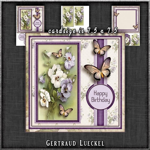 Vintage Card Topper Purple Fantasy 1274 - CUP786048_2166 | Craftsuprint