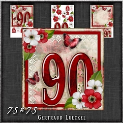 Vintage Birthday 90th Card Topper Kit 1186 - Photo by Davina Rundle