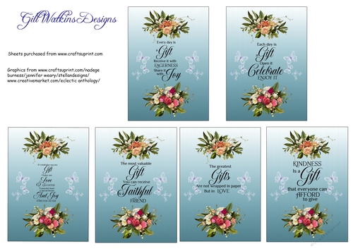 A4 Set of 6 inspirational gift quotes - CUP1054725_90182 | Craftsuprint