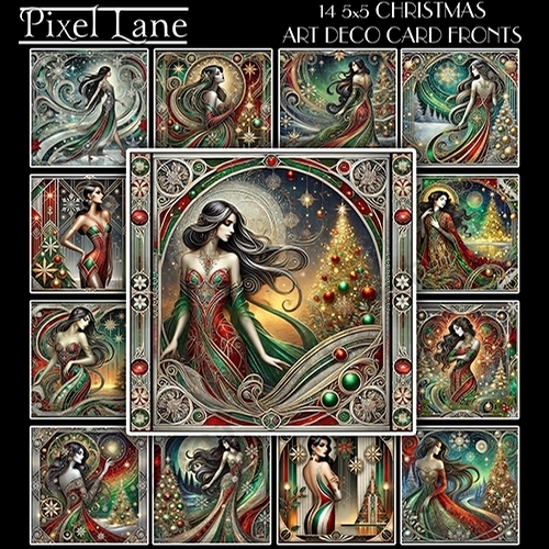 14 Christmas Art Deco Toppers/Card Fronts - CUP1352815_1443 | Craftsuprint