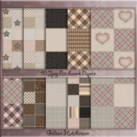 10 Mixed Patchwork A4 Papers - CUP416994_1443 | Craftsuprint
