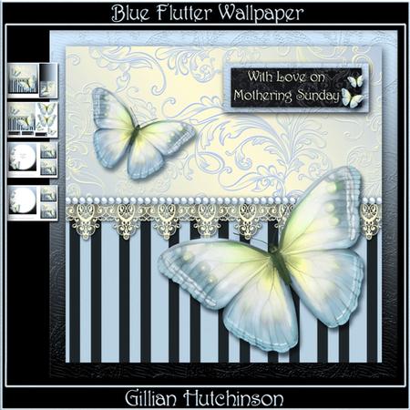 Blue Flutter Wallpaper - CUP663104_1443 | Craftsuprint