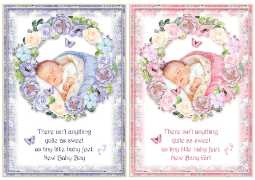 2 New Baby Boy & Girl Card Fronts - CUP722646_1443 | Craftsuprint