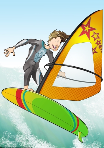 Wind Surfer Dude A4 - CUP1037117_437 | Craftsuprint