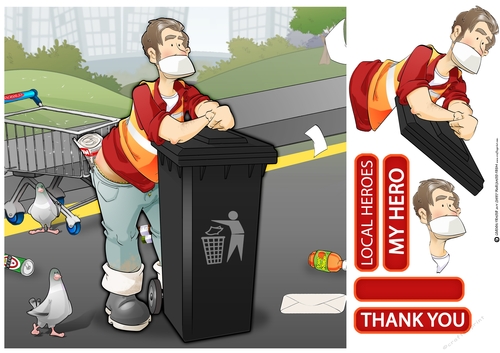 Thank You Binman Dude 8x8 Quick Card - CUP1037989_437 | Craftsuprint