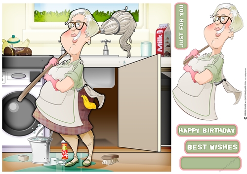 Cleaning Lady 2 8x8 Quick Card - CUP1045737_437 | Craftsuprint