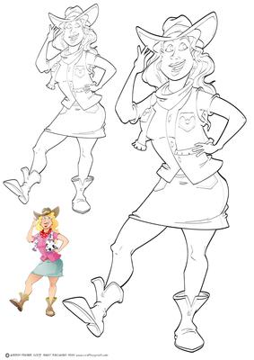 Line Dancer Lady Digital Stamp. - CUP112595_437 | Craftsuprint