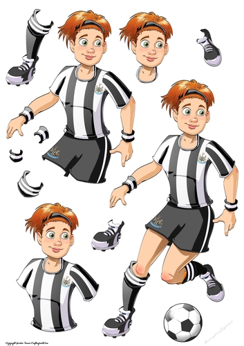 Womens Football Dudess Black and White Strip Decoupage Sheet ...