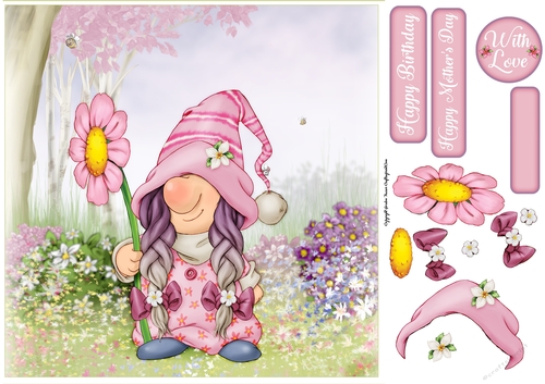 Mothers Day Gnome 8x8 Quick Card - CUP1202944_437 | Craftsuprint