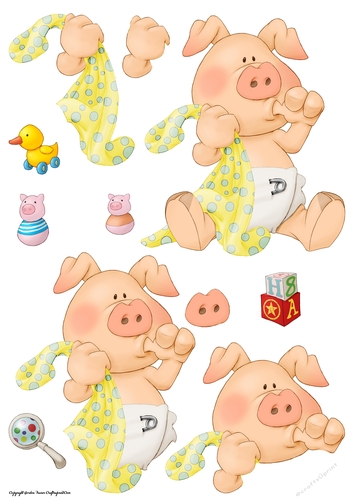 Pigs in Blankets Pod Decoupage Sheet - CUP1203478_437 | Craftsuprint