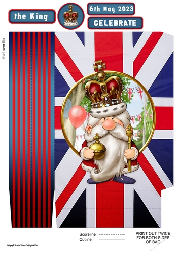 Coronation Gnome Mini Gift Bag - CUP1210361_437 | Craftsuprint