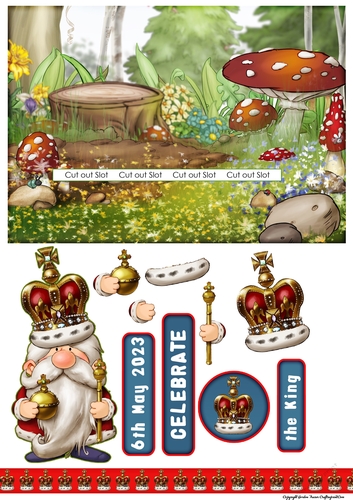 Coronation Gnome Slider Card - CUP1210715_437 | Craftsuprint