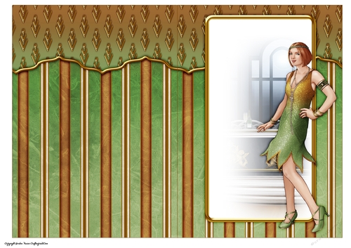 Art Deco Lady Arabella (Green) Insert - CUP1258399_437 | Craftsuprint