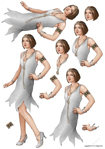 Art Deco Lady Arabella Decoupage Sheet (Silver) - CUP1269056_437 ...