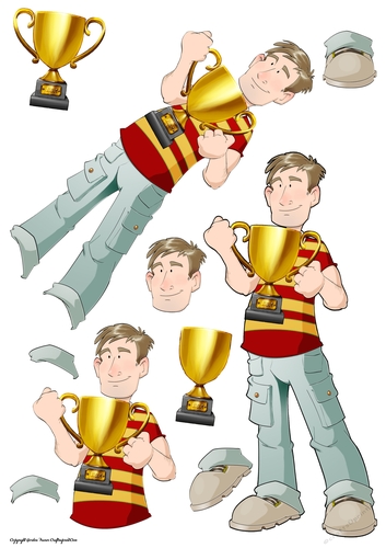 Trophy Dude Decoupage Sheet - CUP1294901_437 | Craftsuprint