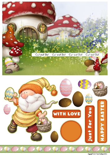 Easter Gnome 4 Slider Card - CUP1360308_437 | Craftsuprint