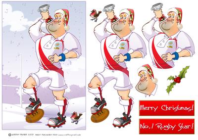 Christmas Rugby Dude England. - CUP161737_437 | Craftsuprint