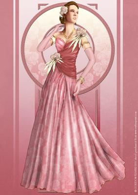 Art Deco Lady Rose (pink) A4 - CUP205131_437 | Craftsuprint