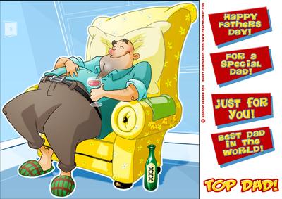 Lazy Dad Dude 8x8 Card - CUP238735_437 | Craftsuprint