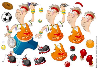 Super Sports Dude Decoupage Sheet - CUP251677_437 | Craftsuprint