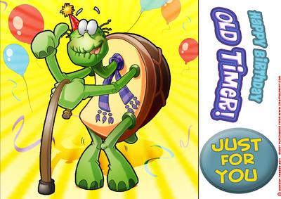 Happy Birthday Old Timer! 8x8 Quick Card - CUP256050_437 | Craftsuprint