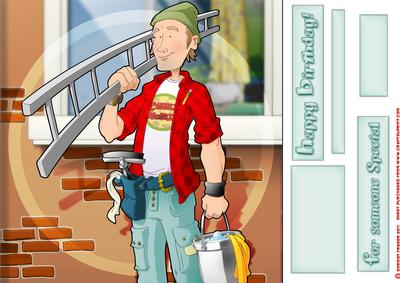 Window Cleaner Dude 8x8 Quick Card - CUP256158_437 | Craftsuprint