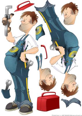 Mechanic Dude Decoupage Sheet - CUP351223_437 | Craftsuprint