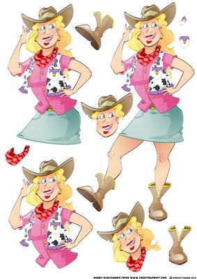 Line Dancer Lady Decoupage Sheet - CUP361425_437 | Craftsuprint