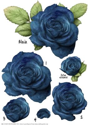 Blue Rose Decoupage Sheet - CUP377895_437 | Craftsuprint
