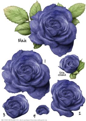 Purple Rose Decoupage Sheet - CUP378308_437 | Craftsuprint