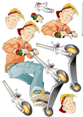 Scooter Dude Decoupage Sheet - CUP392567_437 | Craftsuprint