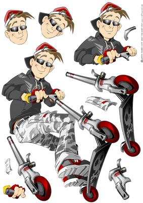 Urban Scooter Dude Decoupage Sheet - CUP402195_437 | Craftsuprint