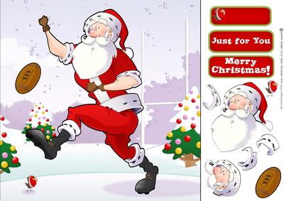 Rugby Santa Dude 8x8 Quick Card - CUP491166_437 | Craftsuprint