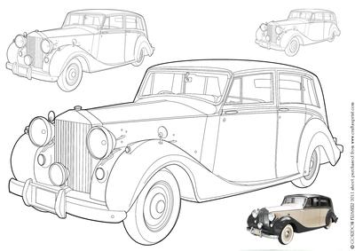 Vintage Art Deco Car Digital Stamp - CUP530425_437 | Craftsuprint