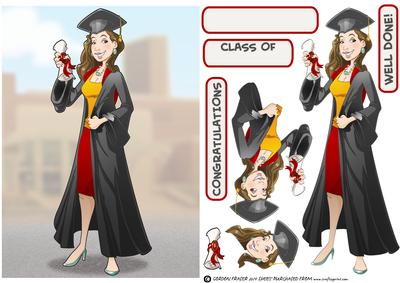 Graduation Lady (brown Hair) - CUP550232_437 | Craftsuprint