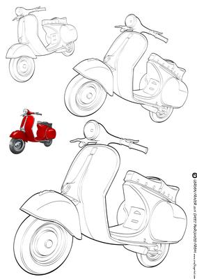 Mod Squad Moped Digital Stamp - CUP558250_437 | Craftsuprint